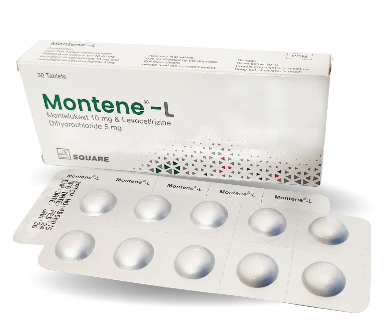 Montene - L - Montelukast + Levocetirizine Dihydrochloride- SQUARE ...